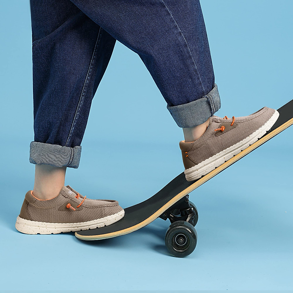 Bruno Marc Boys Slip-On Casual Comfortable Lightweight Loafer Shoes, Khaki - 12 Little Kid (SBLS2213K)