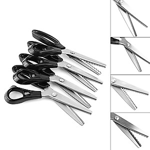 FTVOGUE Pinking Shear Stainless Steel Fabric Round/Triangle Edge Scissors Tailor Dressmaking Sewing Tool(5mm)