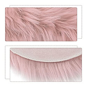 Nuxn 40 x 50cm Heart Shape Faux Sheepskin Rug Soft Long Plush Fluffy Shaggy Carpet Area Mats Rugs Bedroom Sofa Decorative Floor Carpet