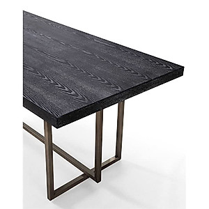 TOV Furniture Mason Modern Handmade Veneer Dining Table, Black