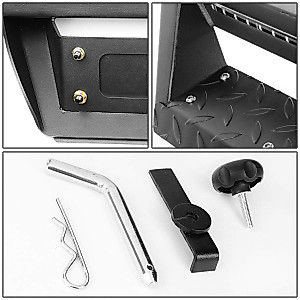 DNA Motoring HITST-2-333-BK-T1 2" Receiver Trailer Towing Hitch Step Bar w/LED Brake Light,Black