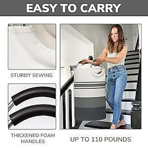 CHICVITA Large Laundry Basket Dirty Clothes Hamper, Collapsible Laundry Baskets for College Dorm, Foldable Dirty Clothes Basket, Canvas Laundry Bag with Handles, 1 Pack, 80L, Grey