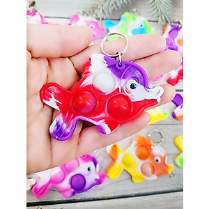 Clasporo 24 Packs Fish Bulk Little Fidget Party Favors Graduation Classroom Students Small Prize,End of Year Summer Mini Pop for Kids