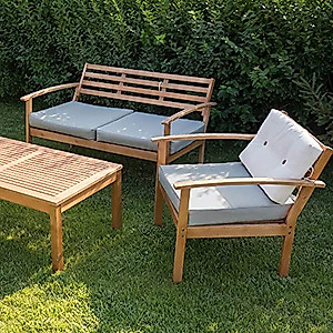 Glogex Outdoor Cushion Covers for Patio Furniture - Gray 24x24x4, Set of 4 Waterproof Patio Cushion Slipcovers Replacement, Outdoor Furniture, Chair, Sofa, Couch