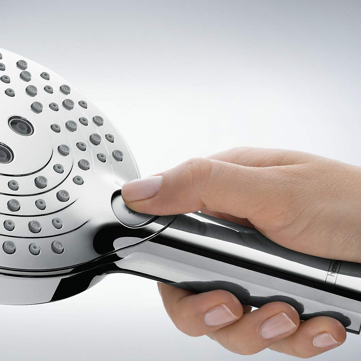 hansgrohe Raindance Select S Low Flow 5-inch Handheld Shower Head Modern 3 -Spray PowderRain, Rain, Whirl 26036001