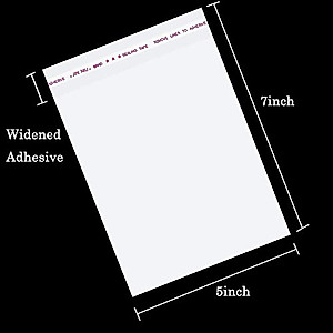 Vikeivty 120pcs 5×7 Inch Clear Resealable Cello Cellophane Bags, Self Sealing OPP Cello Bags for Bakery Cookies Decorative Wrappers