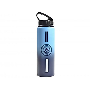 MANCHESTER CITY F.C. Team Merchandise 750ml Aluminium Fade Bottle, Blue
