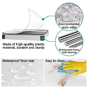 DINMO 16 Cubes Storage Organizer, Bookcase, Display Shelf with Wooden Mallet, Cabinet Storage for Kids, Adult, Office, Bedroom, Bathroom, White