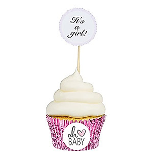 270 PCS Pink Baby Shower Stickers, 6 Design Self Adhesive Circle Label Stickers,Baby Shower Envelope Seals Candy Stickers,Baby Shower Party Chocolate Stickers,Candy Stickers.（012）