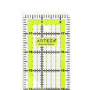 ARTEZA Quilting Ruler, Laser Cut Acrylic, Double Colored Grid Lines, 2.5"x18"