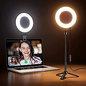 Weilisi 6.5'' Ring Light for Computer, 3 Light Modes Video Conference Lighting, Mini Ring Light Selfie Ring Light for Laptop, Webcam, Zoom, Desk