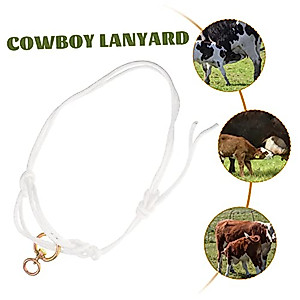 BESPORTBLE 4pcs Bull Bridle Cowboys Lanyard Adjustable Rope Halter frenos para caballos Calf Halter Poly Rope Iron White Cattle Supplies Safety Halter Portable Cattle Halter Simple Suspenders