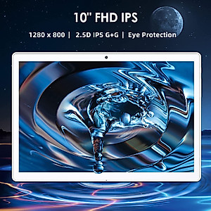 YOTOPT 10 inch Android 11 Tablet, 10.1 inch Octa-Core 5G/2.4Ghz WiFi Tablets, 4GB RAM 64GB Storage, 1TB Expandable, 2.5D IPS Display, 8MP Camera, GPS, Bluetooth, WiFi Tablet Case (Gold)
