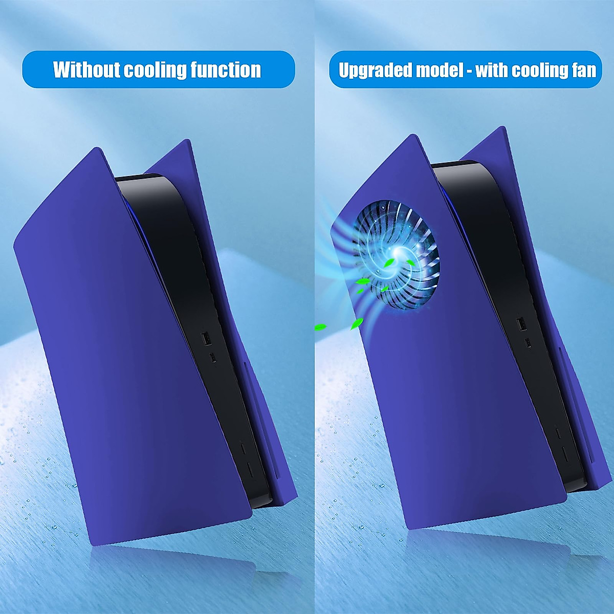 PS5 Faceplates with Cooling Vents, Shockproof PS5 Cover PS5 Plates for PS5 Disc Edition, Hard ABS Anti-Scratch PS5 Replacement Plates PS5 Cover Shell Case PS5 Console Cover with Vent - Purple