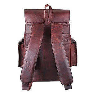 HULSH Vintage Genuine Leather Backpack For Men and Women Men’s Retro Classic Shoulder Rucksack Leather Travel Bags for College