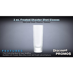 DISCOUNT PROMOS 10 Frosted Shooter Shot Glasses Set, 2 oz. - Barware, Velvet - Frosted