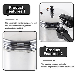 DOITOOL Aluminum Pressure Cooker 22cm/8.7inch Bottom Mini Pressure Cooker for Gas Stove Induction Cooker, Silver