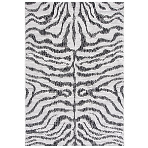 SAFAVIEH Courtyard Collection 8' x 10' Ivory/Black CY8444 Indoor/ Outdoor Waterproof Easy Cleaning Patio Backyard Mudroom Area Rug