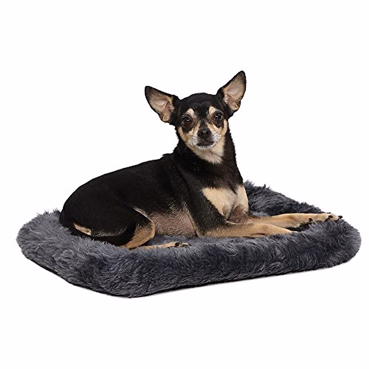 MidWest Homes for Pets 18L-Inch Gray Dog Bed or Cat Bed w/ Comfortable Bolster|Ideal for 'Toy' Dog Breeds&Fits an 18-Inch Dog Crate|Wash&Dry|1-Year Warranty,Charcoal Gray,Model:40218-GY