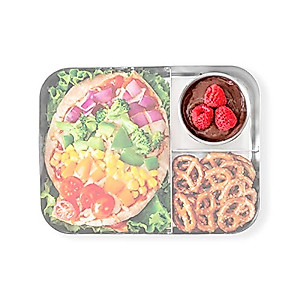 LunchBots 2.5 oz Leak Proof Snack and Side Dish Containers - Spill Proof in Bags and Bento Boxes - Food-Grade Stainless Steel With Silicone Lids - Set of 2 (Purple)