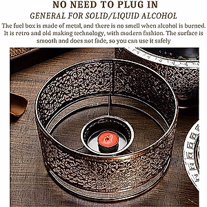 Retro Round Chafing Dish, 24/26/28/30cm Buffet Servers Warmers Tray with Food Pan, Lid and Fuel Holder, for Catering Party Banquet Dining