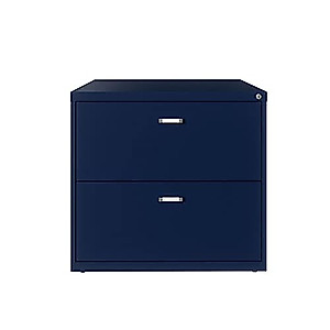 Hirsh 30 inch Wide Fully Assembled 2 Drawer Lateral File Cabinet for Home or Office, Navy