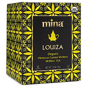 Mina Louiza, Organic Moroccan Lemon Verbena Herbal Tea, 15 Biodegradable Sachets