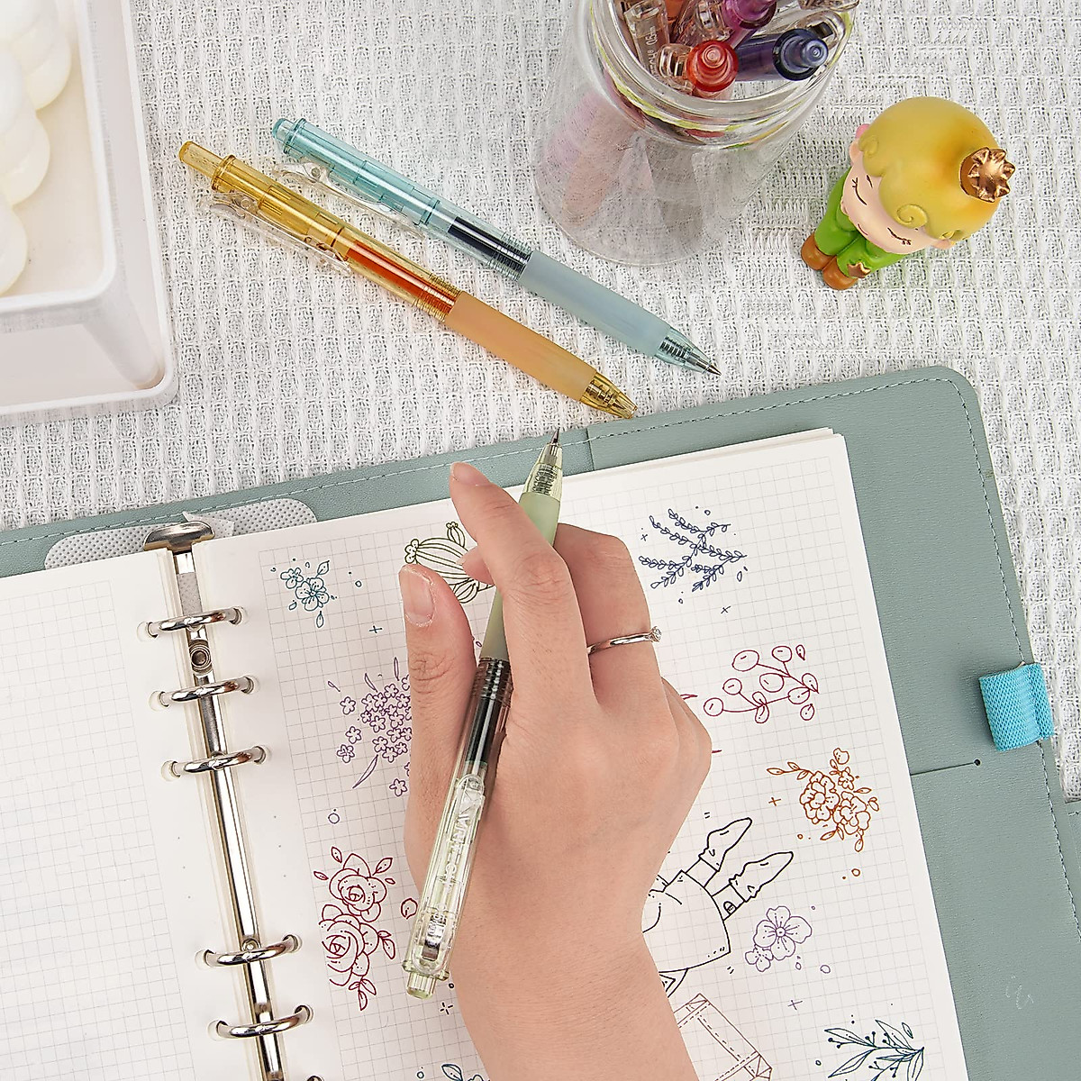 WRITECH Retractable Gel Pens Quick Dry Ink Pens Fine Point 0.5mm Multicolor For Journaling, Drawing, Doodling, and Notetaking (Multicolor)