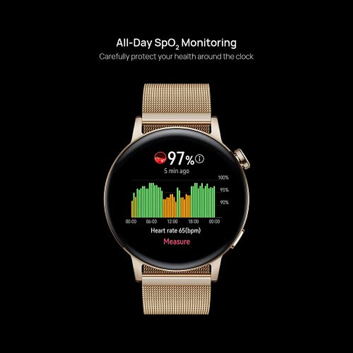 HUAWEI Watch GT 3 (46mm) GPS + Bluetooth Smartwatch (Elite Steel) - International Version, (OB02819)