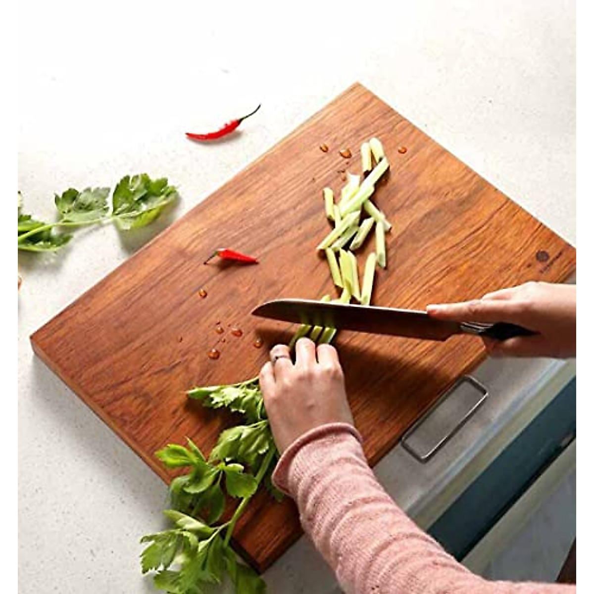 Pear Wood Chopping Board Brown 38x25x3CM