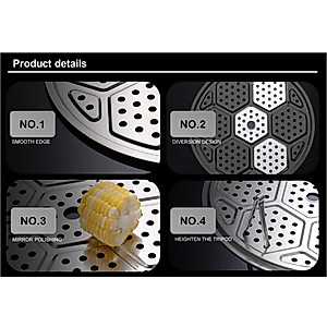 11” Pressure Cooker Canner Rack, Round Food Grade Stainless Steel Steamer Rack, Steaming Tray Stand, Cooking Toast Bread Salad, Compatible with Presto, All-American and More, Easy to clean, 2 Pack