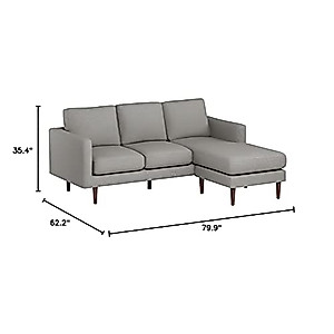 Amazon Brand – Rivet Revolve Modern Upholstered Sofa with Reversible Sectional Chaise, 80"W, Grey Weave