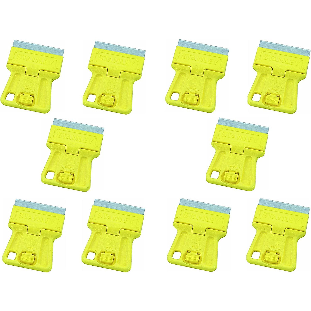 Stanley 28-100 1-3/16" High Visibility Mini Razor blade scraper (10 Pack)