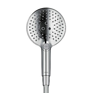 hansgrohe Raindance Select S Low Flow 5-inch Handheld Shower Head Modern 3 -Spray PowderRain, Rain, Whirl 26036001
