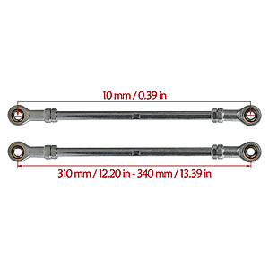 Fuerduo Pair 10mm Adjustable Steering Tie Rod End Kit for Go Kart Cart Drift Trike ATV Quad