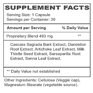 Herbal Nitro My Gentle Detox - Fast, Gentle Constipation Relief in 1 Day - All-Natural Colon Cleanse Detox Pills for Women & Men - Helps Reduce Bloating, Gas, Irregularity - 30 Capsules