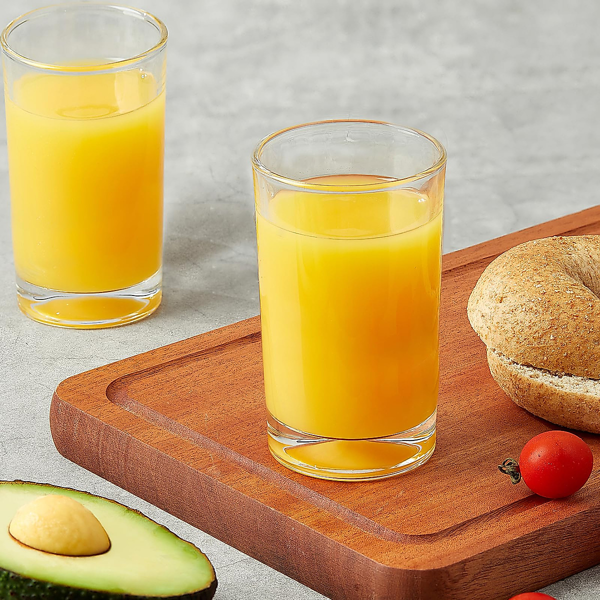 Mfacoy Small Juice Glasses Set of 6, 5.5-ounce Glass Cups, Heavy Base Juice Glass, Small Drinking Glasses Set, Clear Juice Cups, Thick and Durable Shot Glass, Drinking Glasses for Juice and Milk