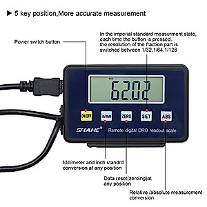 0-200mm/8''Digital Readout Linear Scale, Accurate Digital Remote LCD,for Milling Machine Lathes