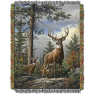 American Heritage Collection, "King Stag" Woven Tapestry Throw Blanket by Hautman Brothers, 48" x 60