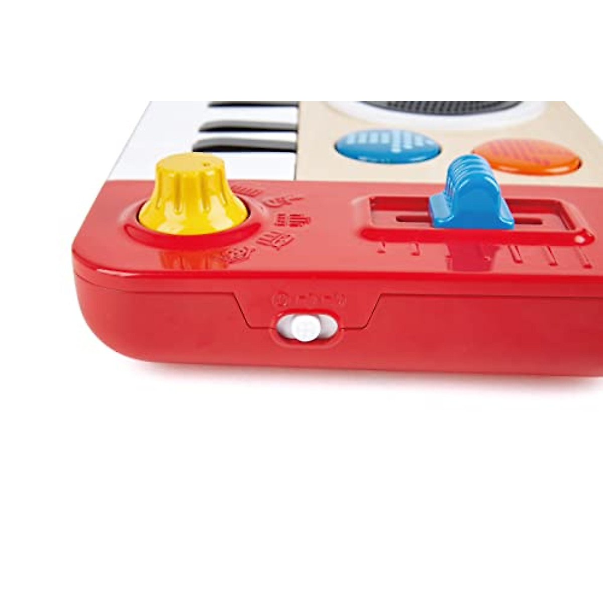 Hape Kids Portable DJ Mix and Spin Studio Music Toy Playset with Lights, Sound, and 18 Key Keyboard for Kids Ages 1 to 5 Years , Red