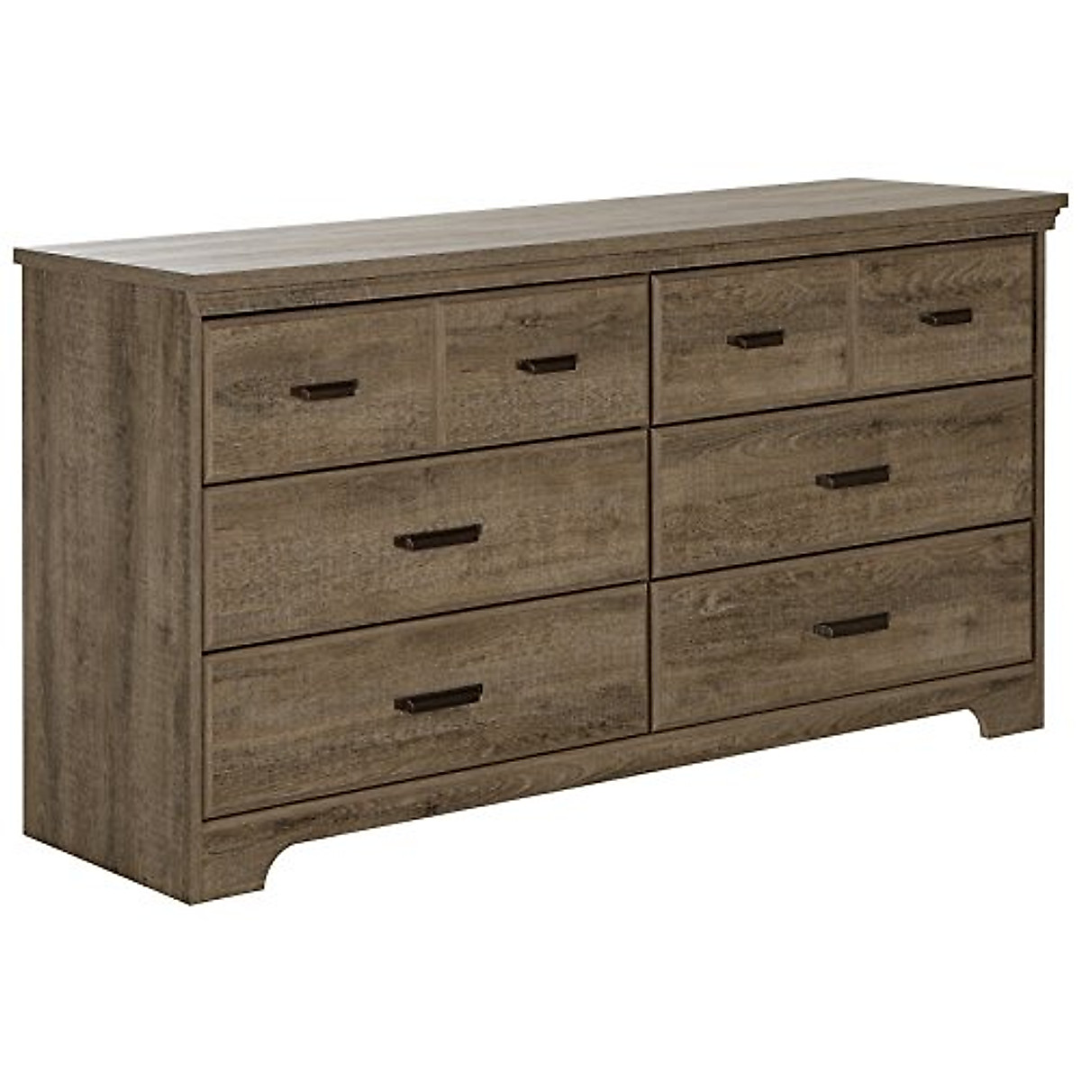 South Shore Versa 6-Drawer Double Dresser, Weathered Oak