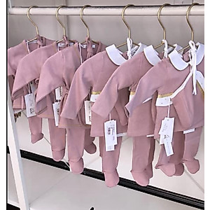 Koobay 12.6" Children Gold Clothes Hangers with Clips,10-Pack ,Coat Clothes Hangers, Standard Suit Hangers, Saving Space