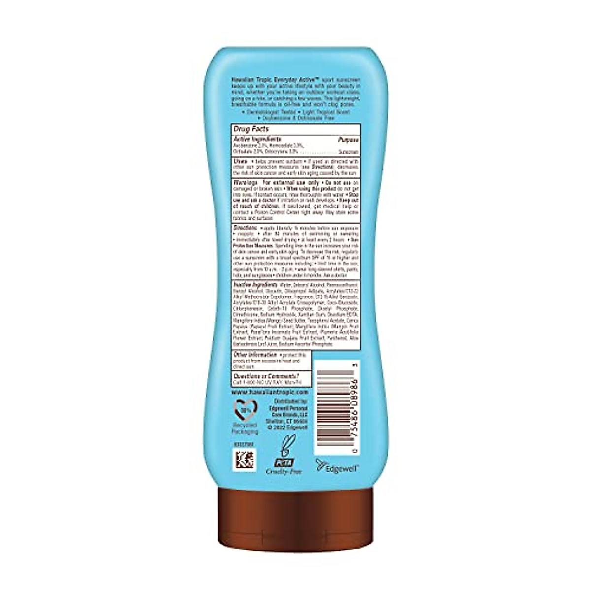 Hawaiian Tropic Everyday Active Lotion Sunscreen SPF 15, 8oz | Hawaiian Tropic Sunscreen SPF 15, Sunblock, Broad Spectrum Sunscreen, Oxybenzone Free Sunscreen, Water Resistant Sunscreen, 8oz