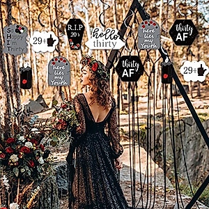 Death to My Twenties Birthday Decorations, Black 30th Birthday Hanging Decorations, Death to My 20s Funeral for My Youth Rip to My 20s Birthday Decorations for Men Women 30th Birthday Party Supplies