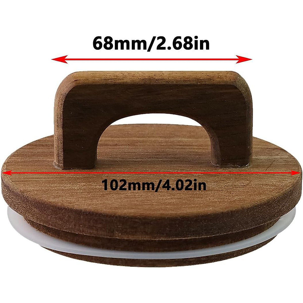 Antrader Wooden Storage Lids,4Pcs 102mm/4 inch Acacia Wooden Storage Canning Ball Jar Lids with Handlle,Wide Mouth Wooden Lids