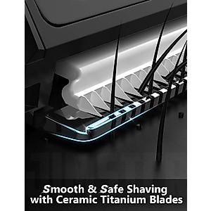 Body Trimmer for Men, [No Nicks, No Cuts] Electric Groin Hair Trimmer, No-Nick Guides Ceramic Blade Heads, Waterproof Wet Dry Clippers for Body, Cordless Male Pubic Trimmer with Lighting Mirror
