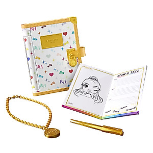 Rainbow High Secret Journal- Fashion Journal with Lock, Activity Book, Pen, and Necklace Charm to Unlock Your Creative Ideas, Kids 6-12 Years,Multicolor