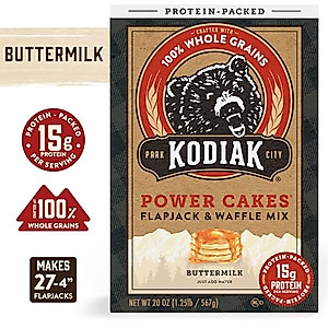 Kodiak Cakes Protein Pancake Power Cakes, Flapjack and Waffle Baking Mix, Buttermilk, 20 Oz, (Pack of 6)