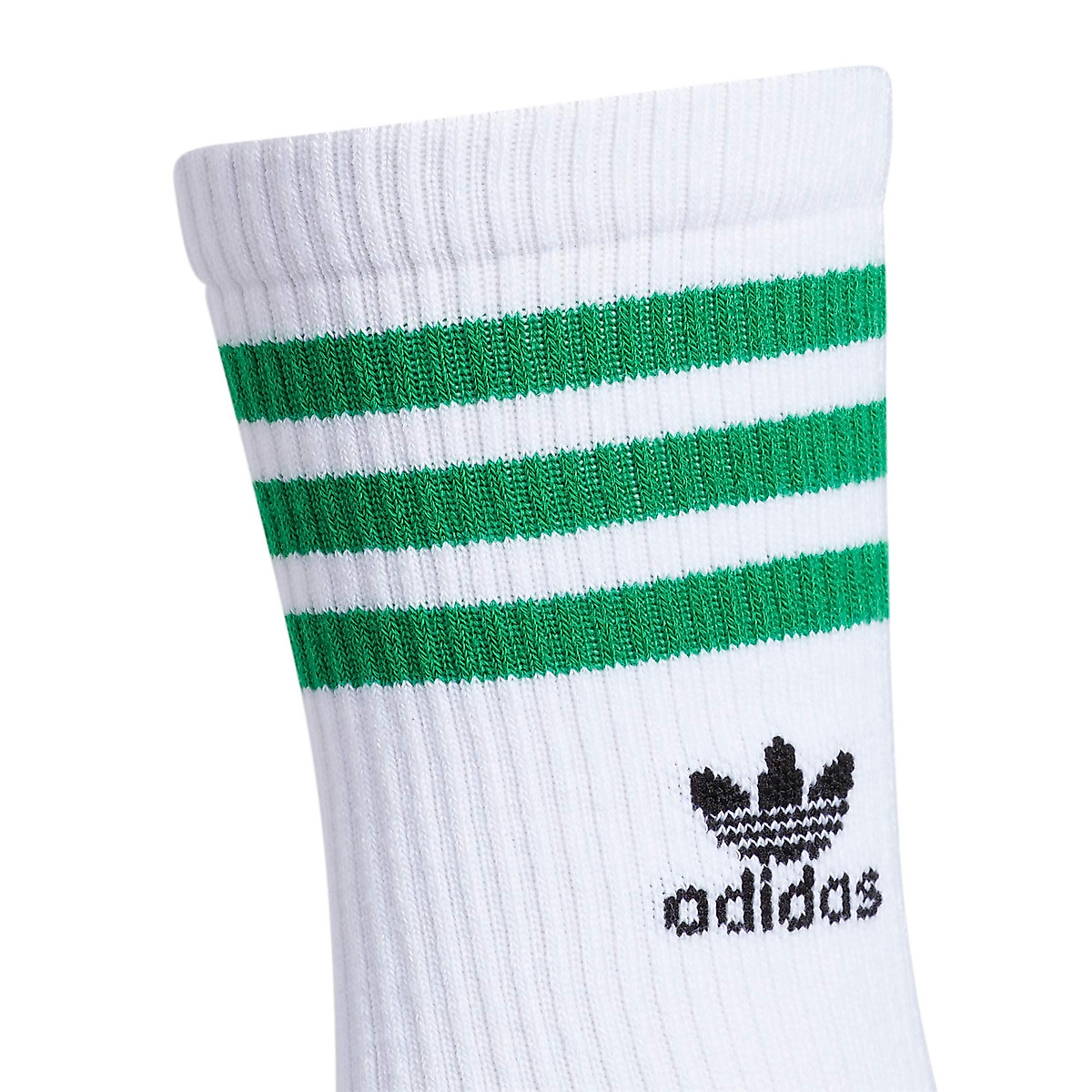adidas Originals Unisex-Adult Roller Crew Socks (1-Pair), White/Green/Black, Medium