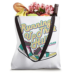 Running Up That Hill Retro Running Marathon Track Cross Tote Bag